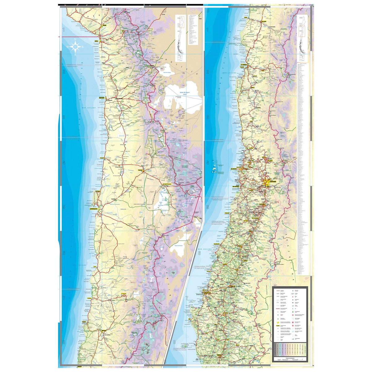 MAPA RUTERO DE CHILE COMPASS - Pilgrim Travel Store